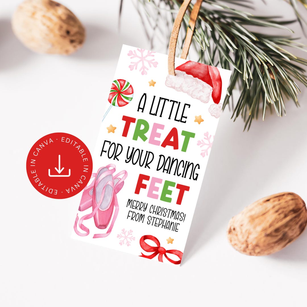 Editable Dance Christmas Tag Template: Printable Ballet Class Teacher ...