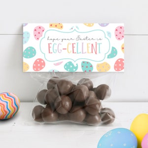 Eggcellent Easter Treat Bag Topper Printable, Cookie Candy Goodie Bag ...