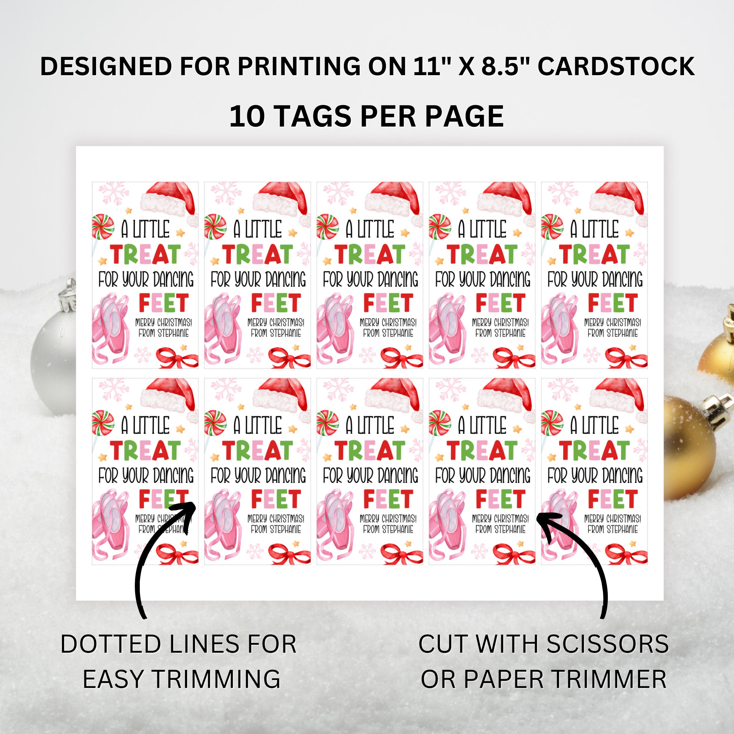 Editable Dance Christmas Tag Template: Printable Ballet Class Teacher ...