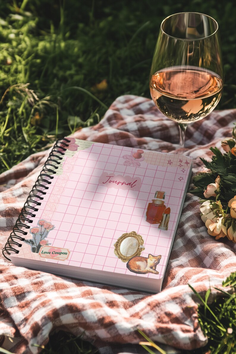 Girly Y2K 6x8 Spiral Notebook - Ruled Line Journal, Cute Stationery for ...