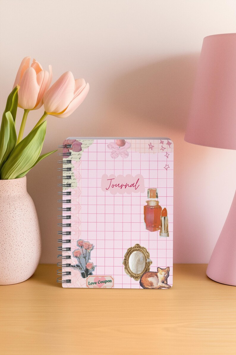Girly Y2K 6x8 Spiral Notebook - Ruled Line Journal, Cute Stationery for ...