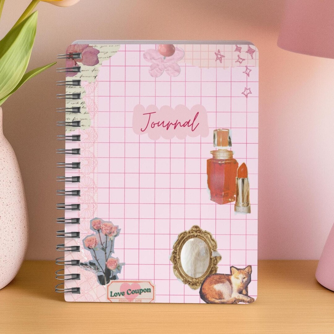 Girly Y2K 6x8 Spiral Notebook - Ruled Line Journal, Cute Stationery for ...