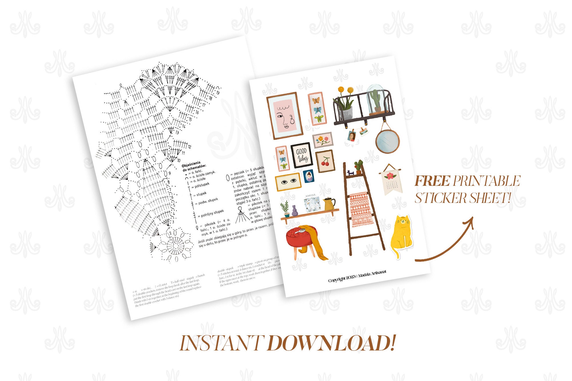 Easy Crochet Table Mat Pattern - Modern Crochet Doily Pattern - Crochet Home Décor Pattern ...