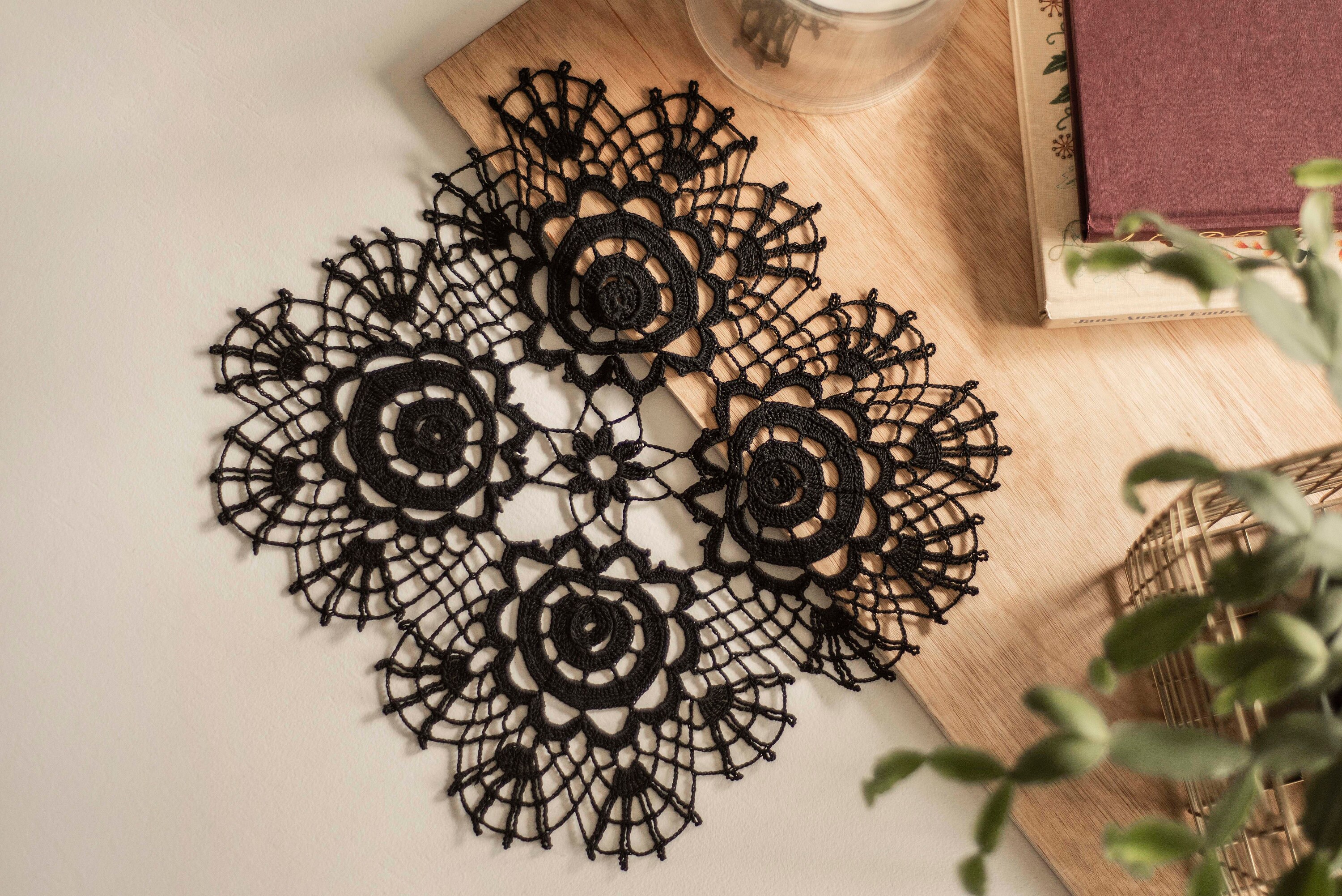 Square Black Doily Lace Style Gothic Wedding Decor Small - Etsy
