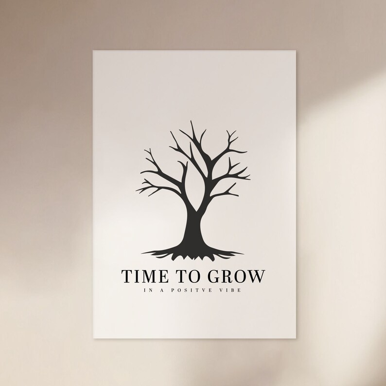 Time to Grow Wall Art Tree Handprint Art Motivational Art Print Four ...