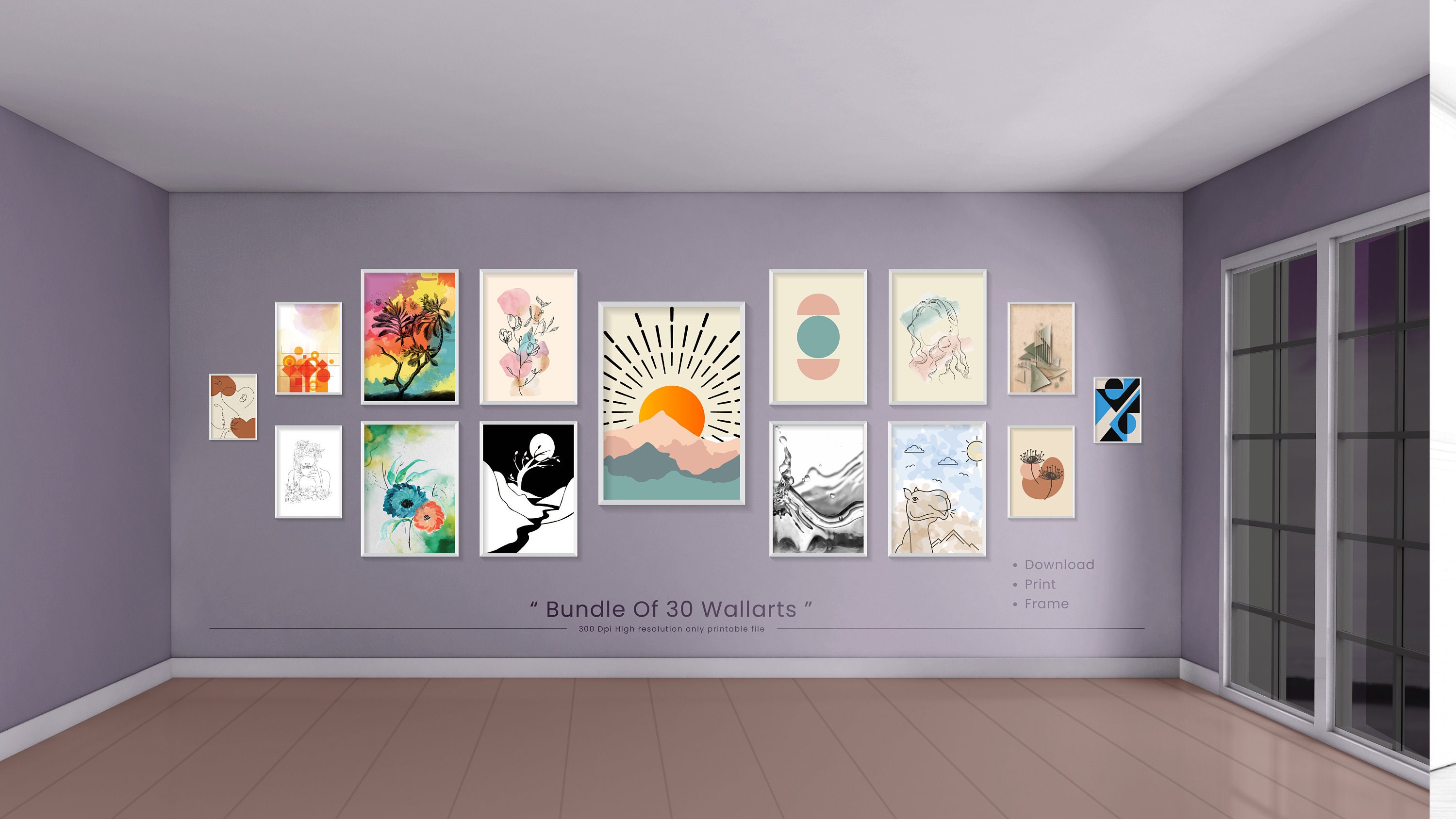 Pack of 30 Wall Art 30 Printable Vintage and Masterpiece Wall Art Best ...