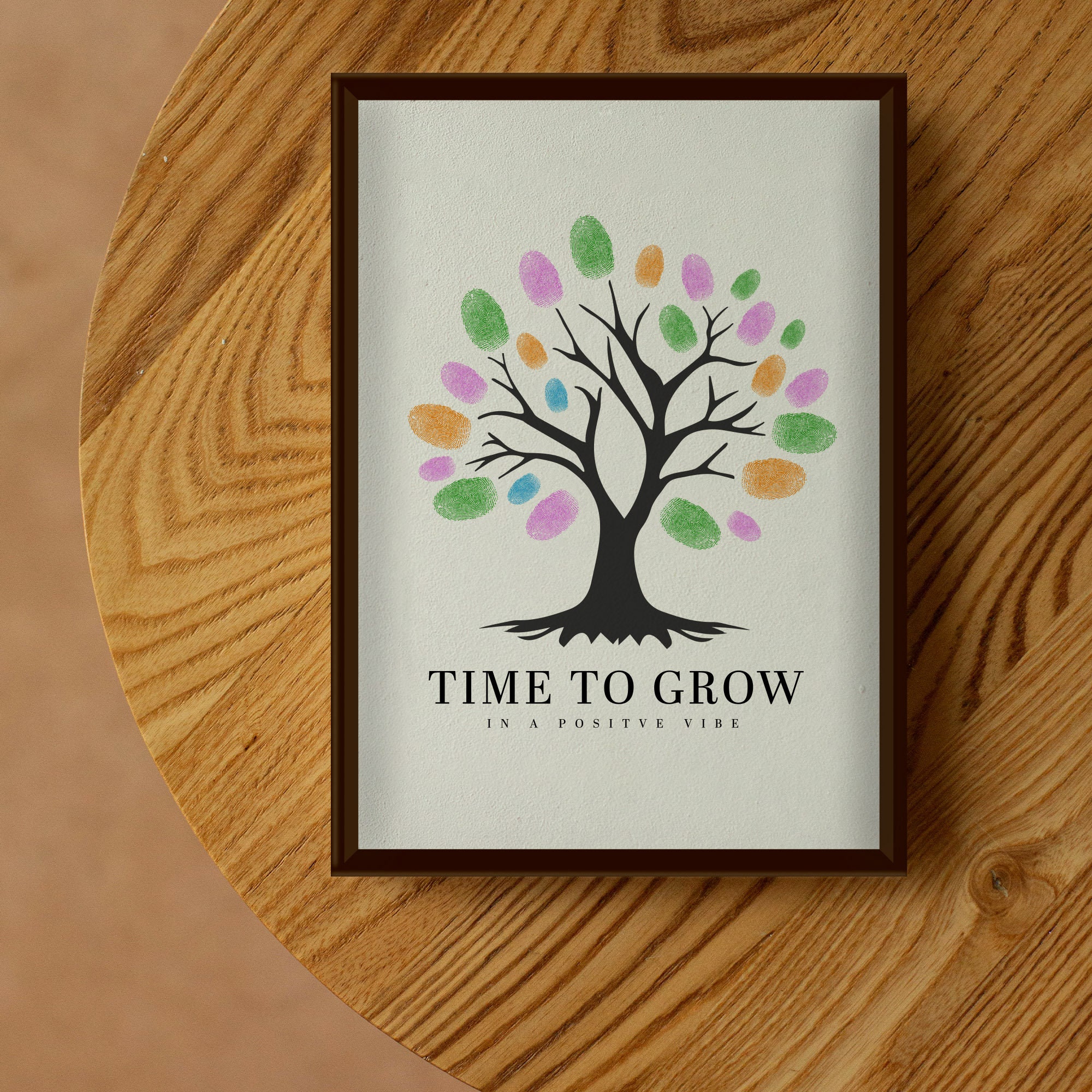 Time to Grow Wall Art Tree Handprint Art Motivational Art Print Four ...