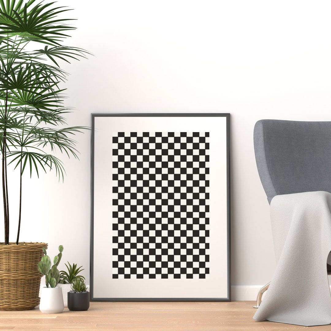 Black and White Checker Print-printable Wall Art, Aesthetic Art Print ...