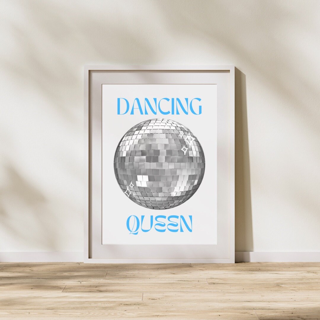 Dancing Queen Print- Printable Wall Art, Aesthetic Art Print, Preppy ...