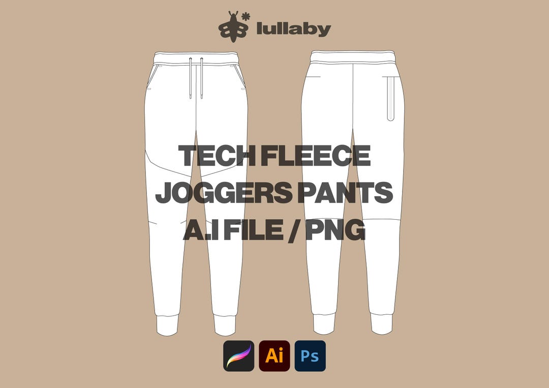 Tech Fleece Inspired Sweatpants Jacket Vector Mockup Template Blank ...