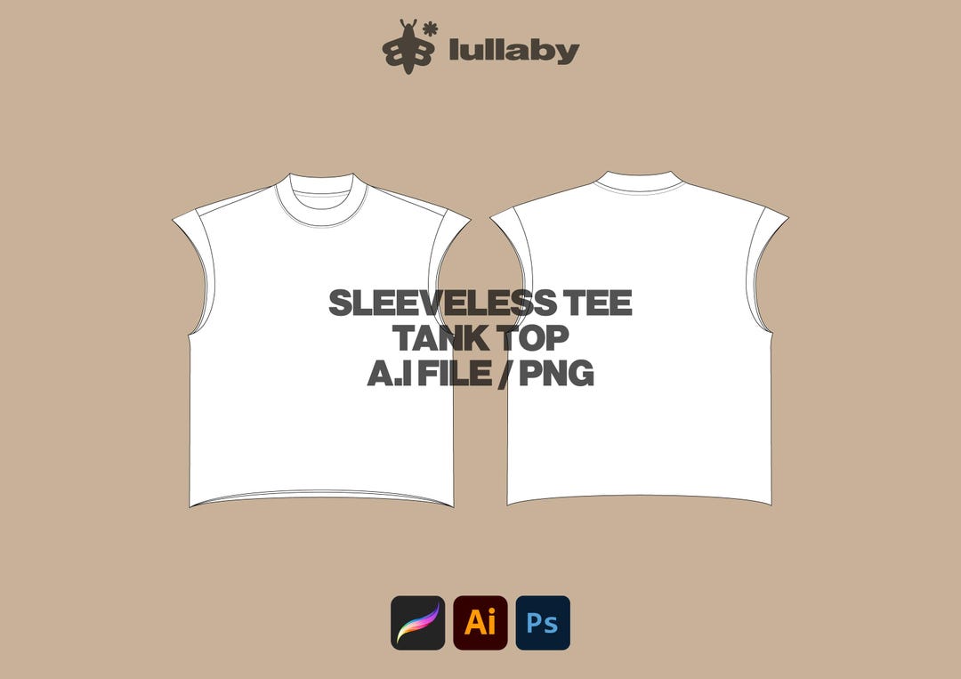 Sleeveless Tee Mockup – Muscle T-shirt Template Tank Top for Procreate ...