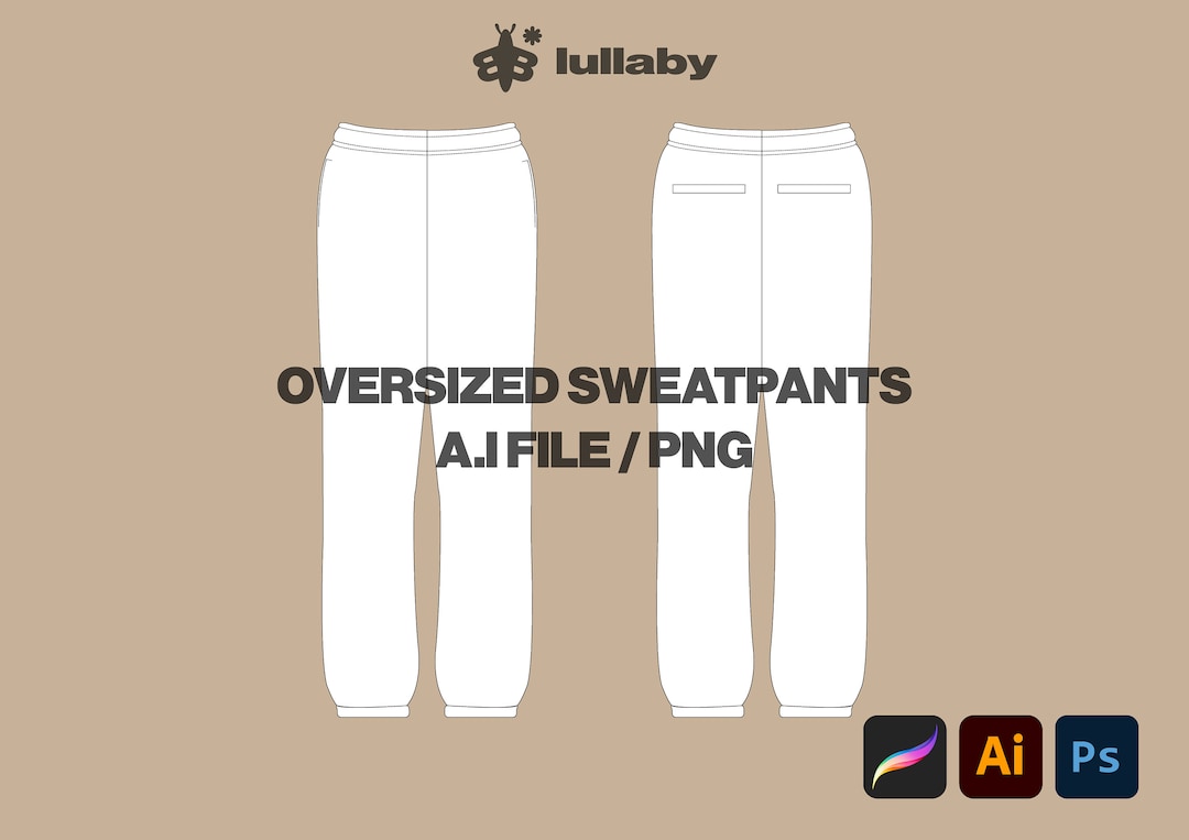 Streetwear Oversize Sweatpants Mockup Vector Adobe Illustrator ...