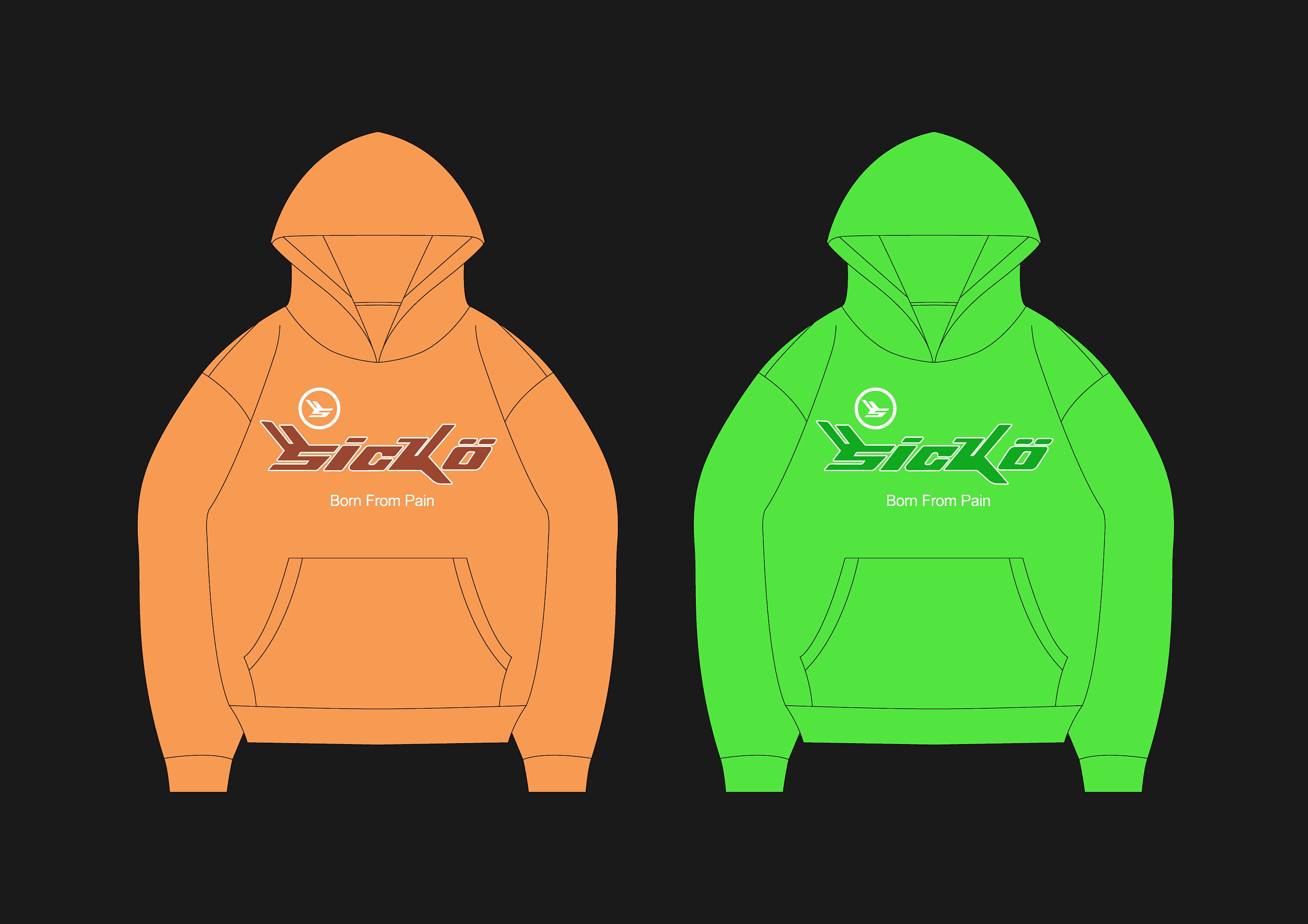 Streetwear Mockup Vector Hoodie Template Illustrator Tech Pack Hoodie ...
