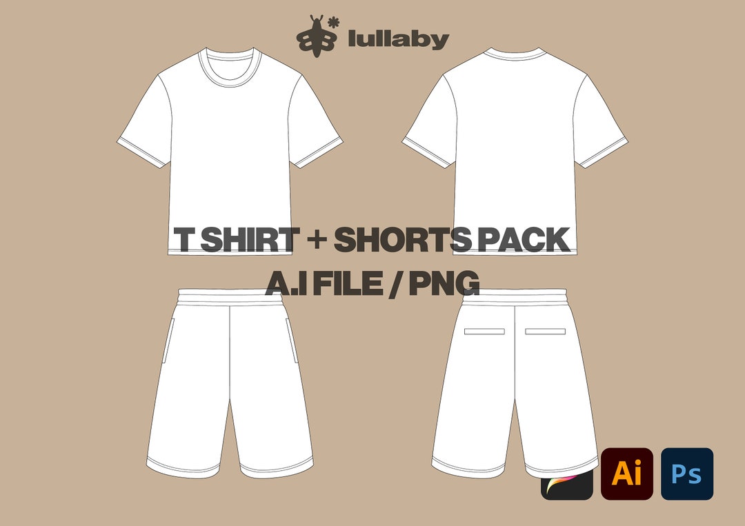 T Shirt Template Shorts Mockup T Shirt Streetwear Vector Tech Pack ...