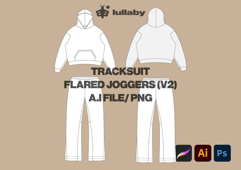 Flared Sweats Mockup Hoodie Template Flared Joggers Vector Mockup ...