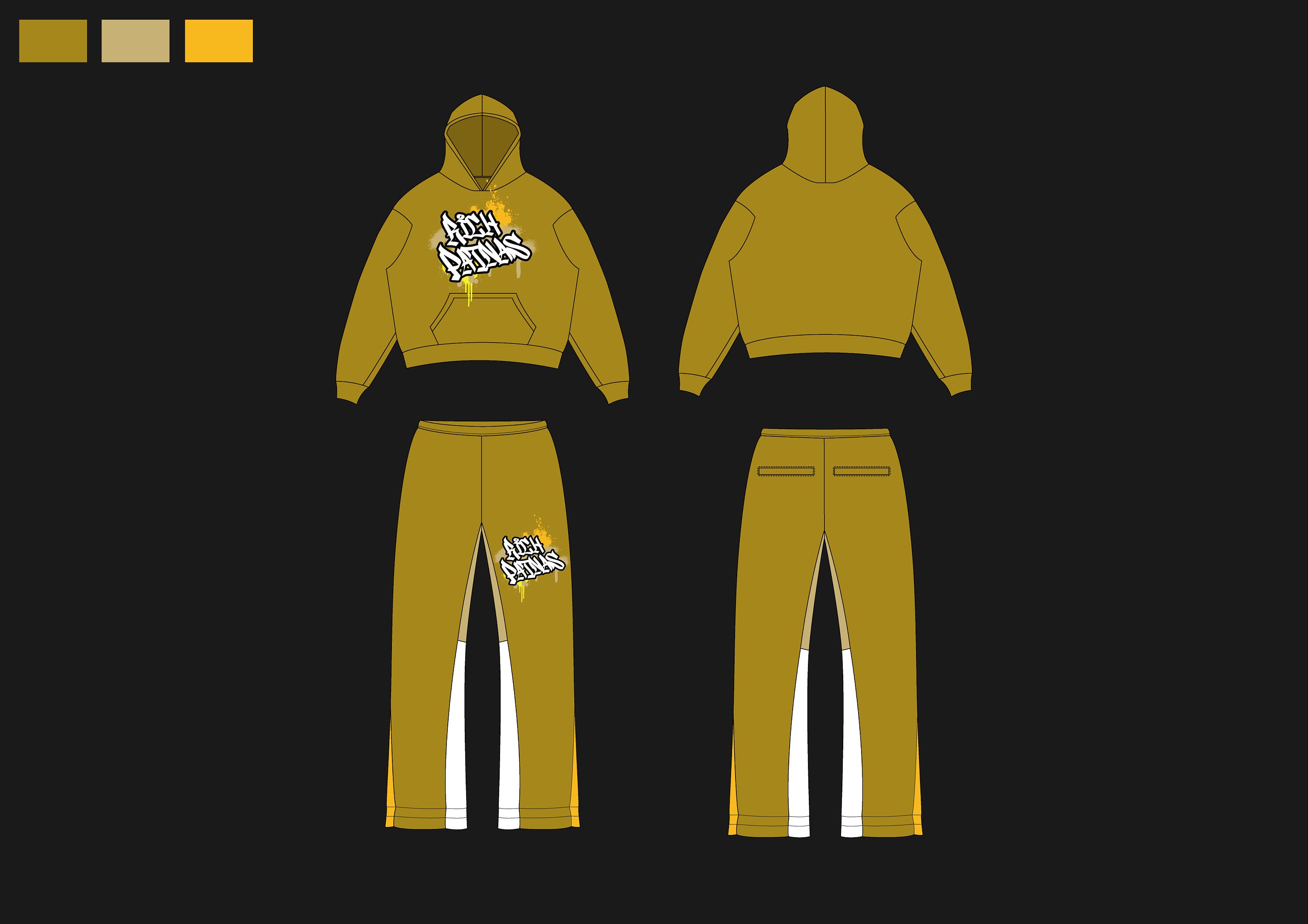 Flared Sweats Mockup Hoodie Template Flared Joggers Vector Mockup ...