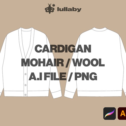 Streeetwear Vector Cardigan Template Vector Tech Pack - Etsy