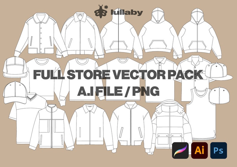 Streetwear Vector Mockup Pack Streetwear Mockup Template Pack - Etsy