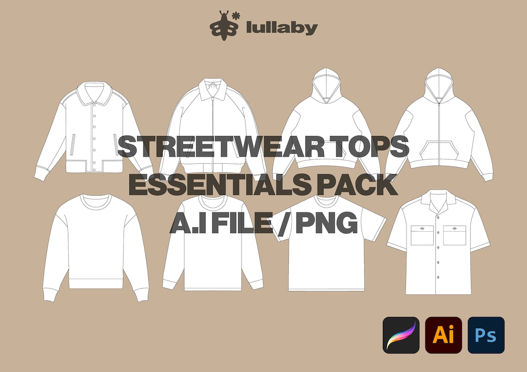 Streetwear Vector Bundle Vector Tech Pack Illustrator Template ...