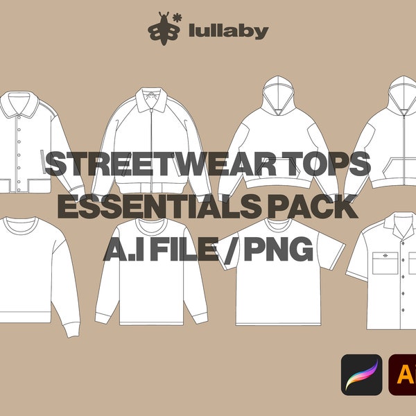 Streetwear Tracksuit Template Flared Set Pack Vector Mockup Illustrator ...
