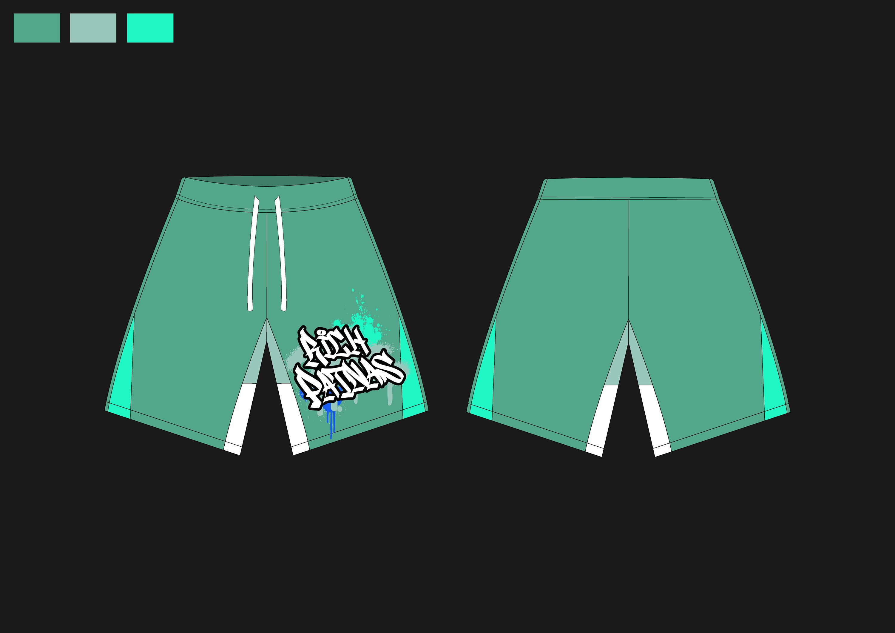 Streetwear Tech Pack Flared Shorts Mockup Streetwear Vector Template ...