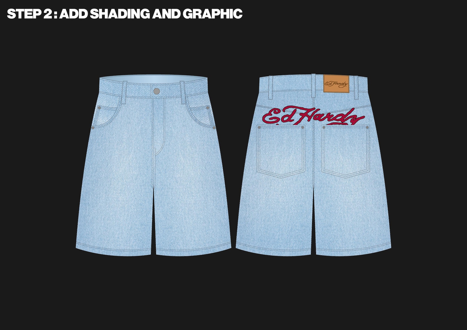 Jean Shorts Mockup – Jorts Template for Streetwear Clothing Design ...