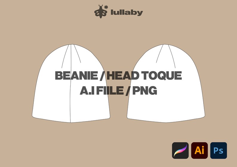 Streetwear Beanie / Head Toque Hat Mockup Vector Adobe Illustrator ...
