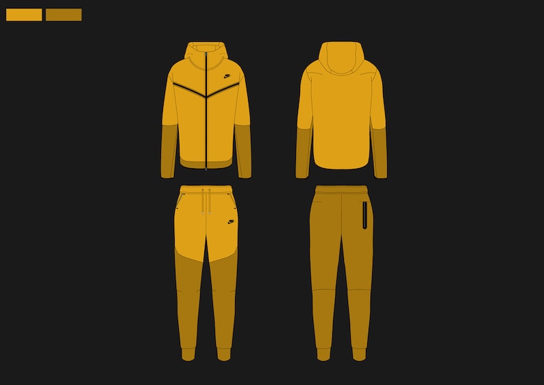 Tech Fleece Inspired Tracksuit Vector Mockup Template Blank Illustrator ...