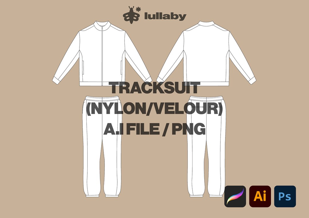 Streetwear Jacket/jogging Tracksuit Vector Tech Pack Mockup Template ...
