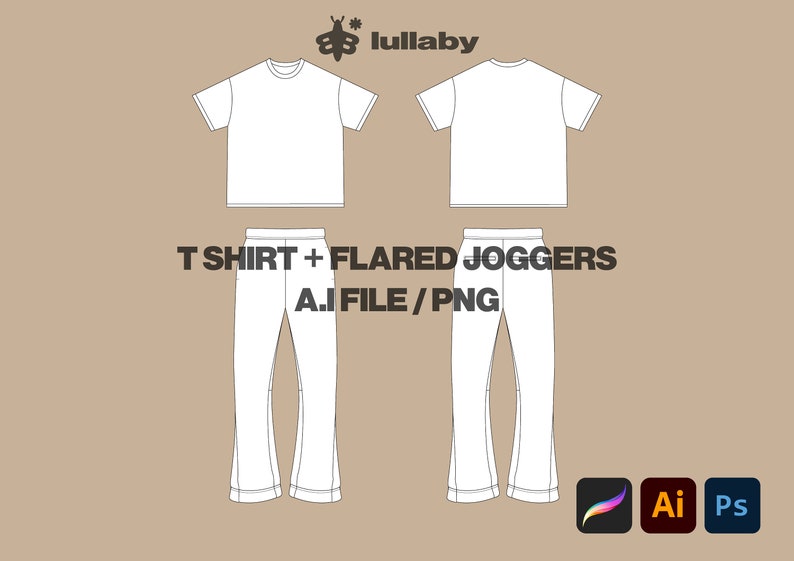 Streetwear Vector T Shirt Template Flared Joggers Template - Etsy