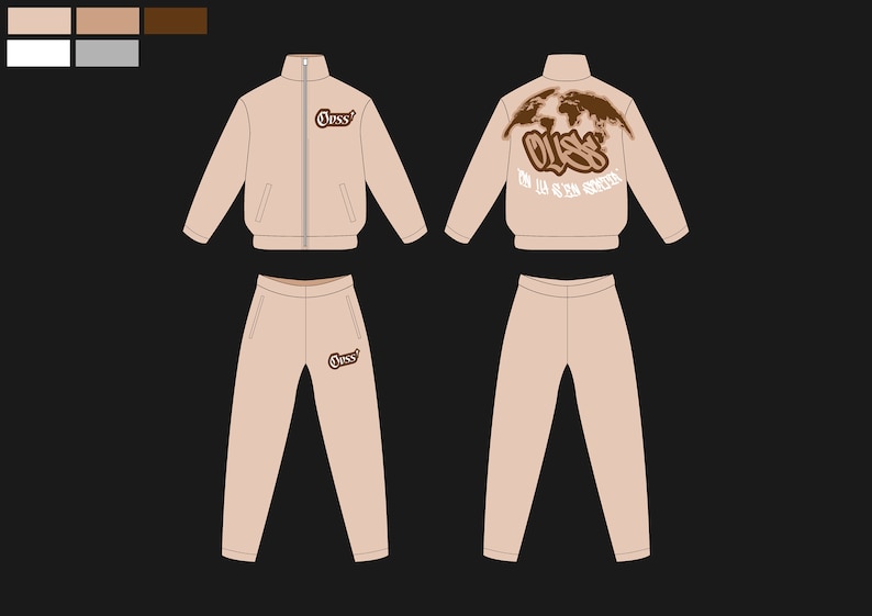 Streetwear Vector Tracksuit Template Tracksuit Tech Pack - Etsy