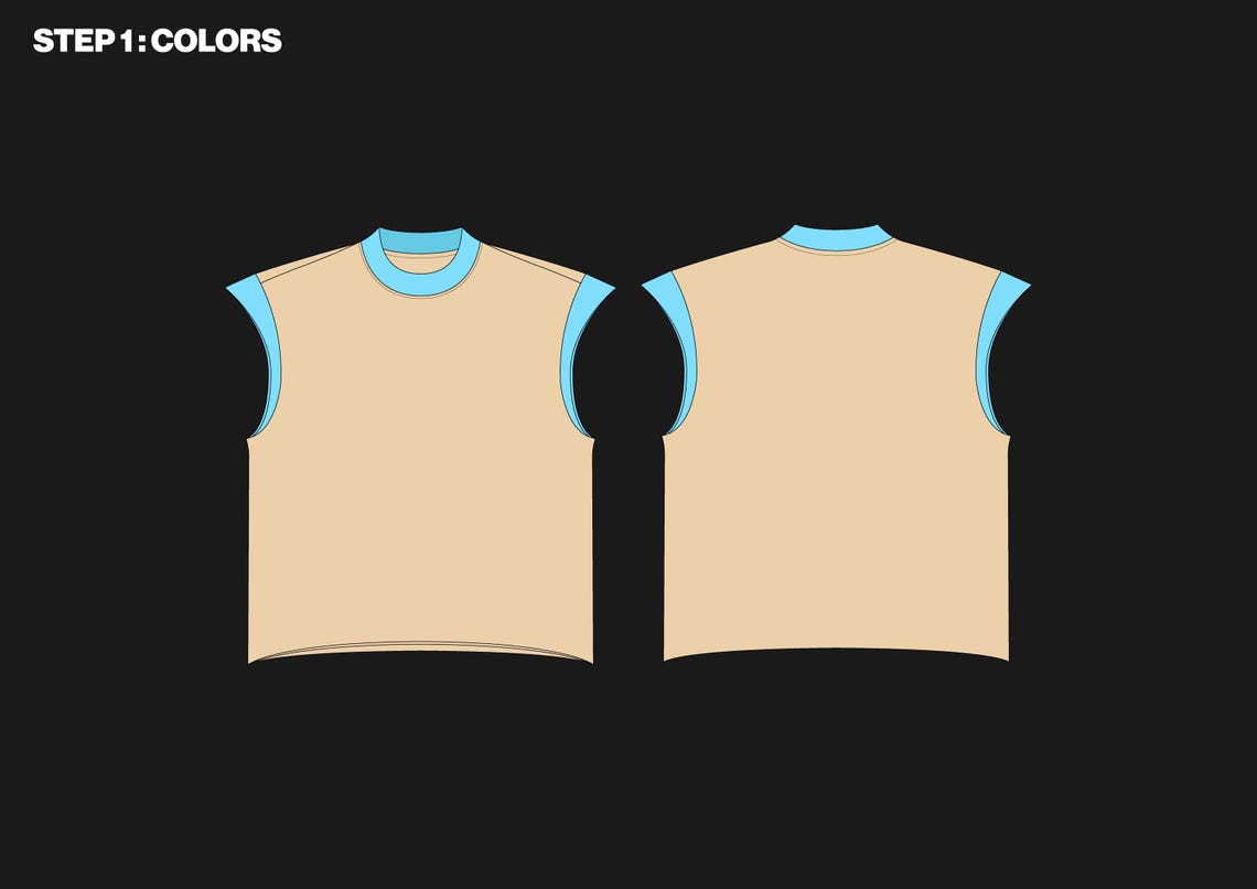 Sleeveless Tee Mockup – Muscle T-shirt Template Tank Top for Procreate ...