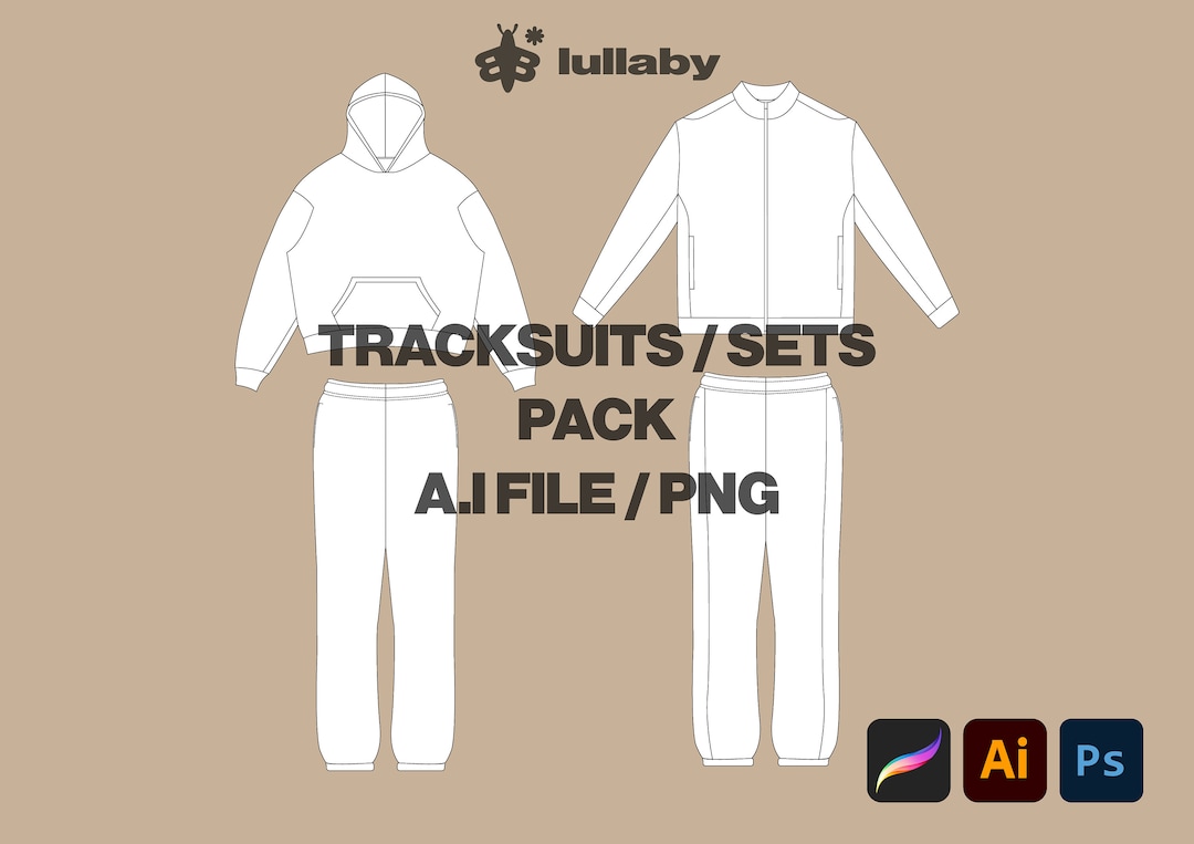 Streetwear Oversize Tracksuit Pack Mockup Vector Adobe Illustrator ...