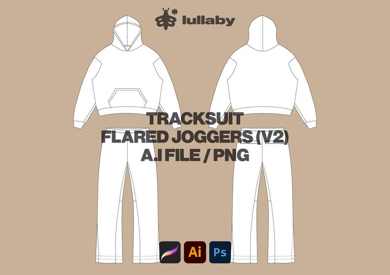 Flared Sweats Mockup Hoodie Template Flared Joggers Vector Mockup ...