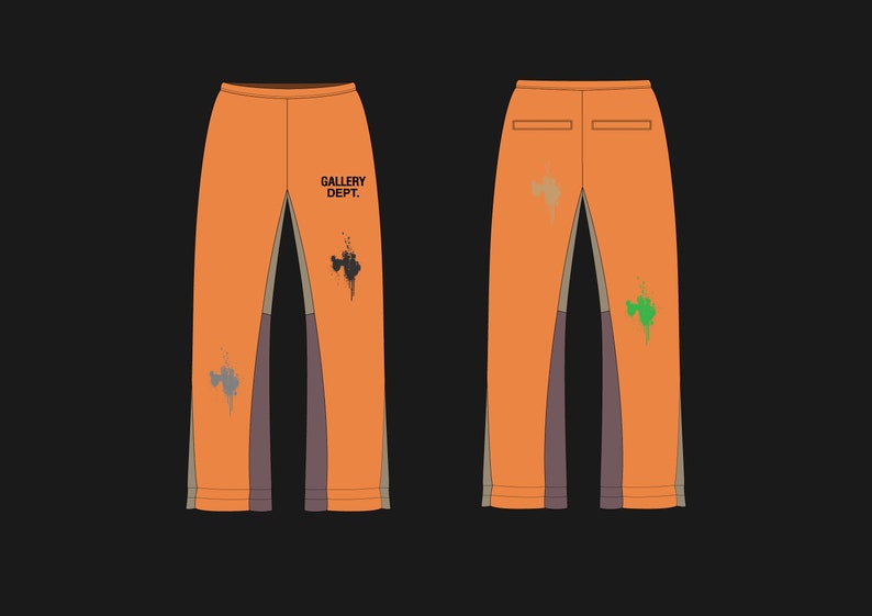 Streetwear Vector Tech Pack Flared Joggers Mockup Illustrator - Etsy