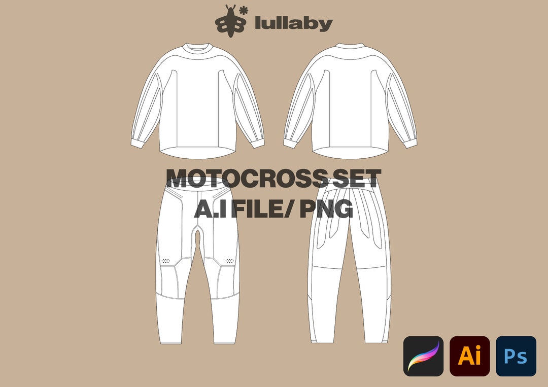 Streetwear Motocross Set Mockup Dirt Bike Mockup Longsleeve Vector ...