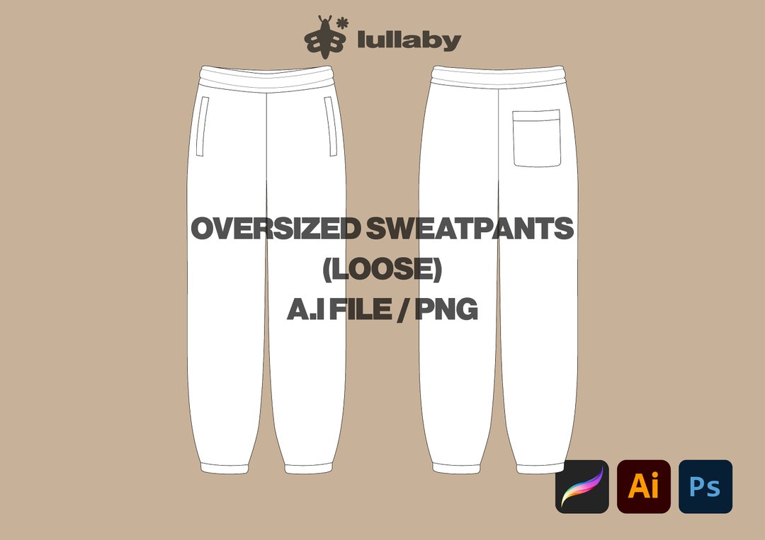 Streetwear Oversize Sweatpants Vector Mockup Adobe Illustrator ...