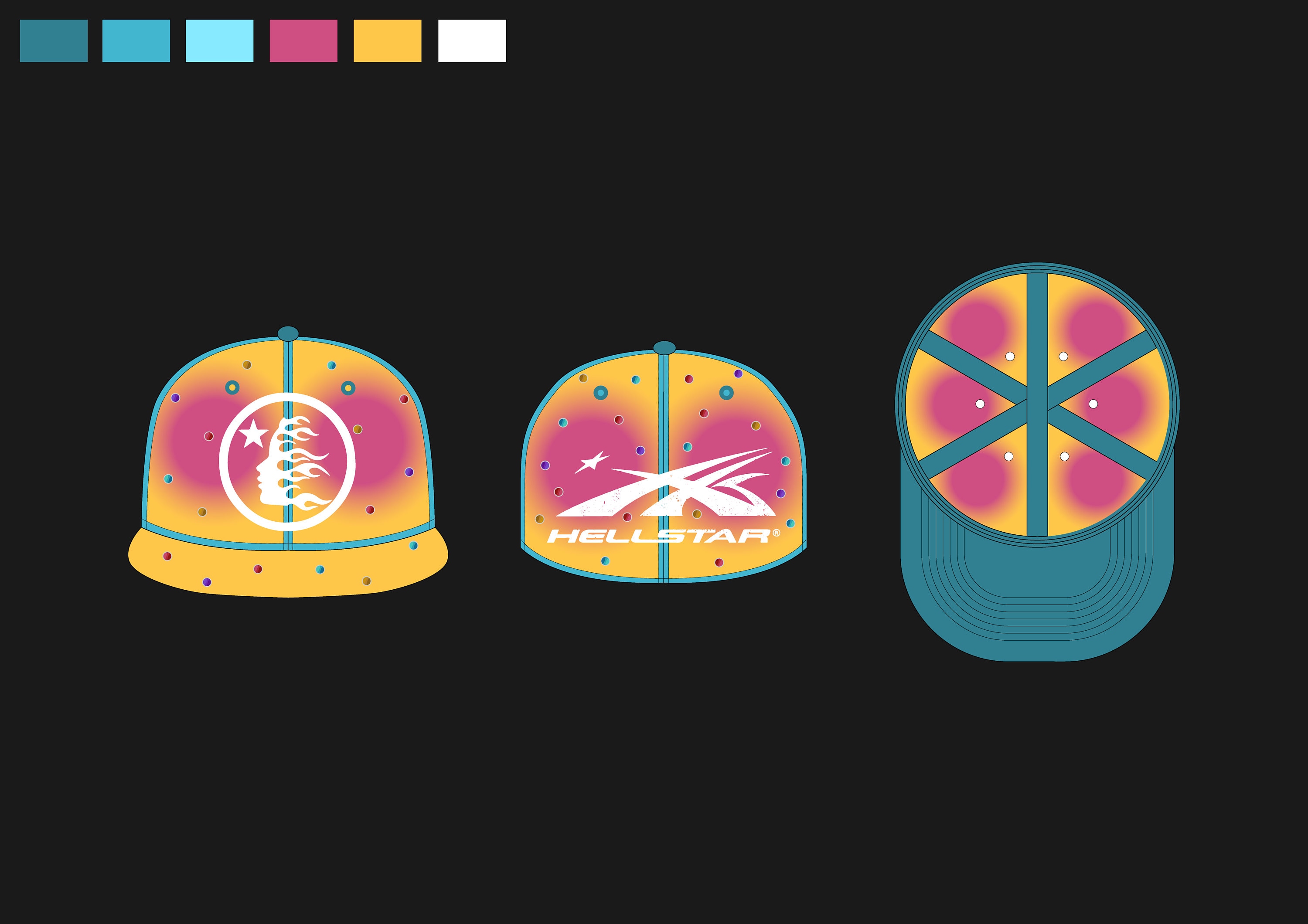 Streetwear Cap Streetwear Vector Cap Tech Pack Fitted Hat Mockup Vector ...