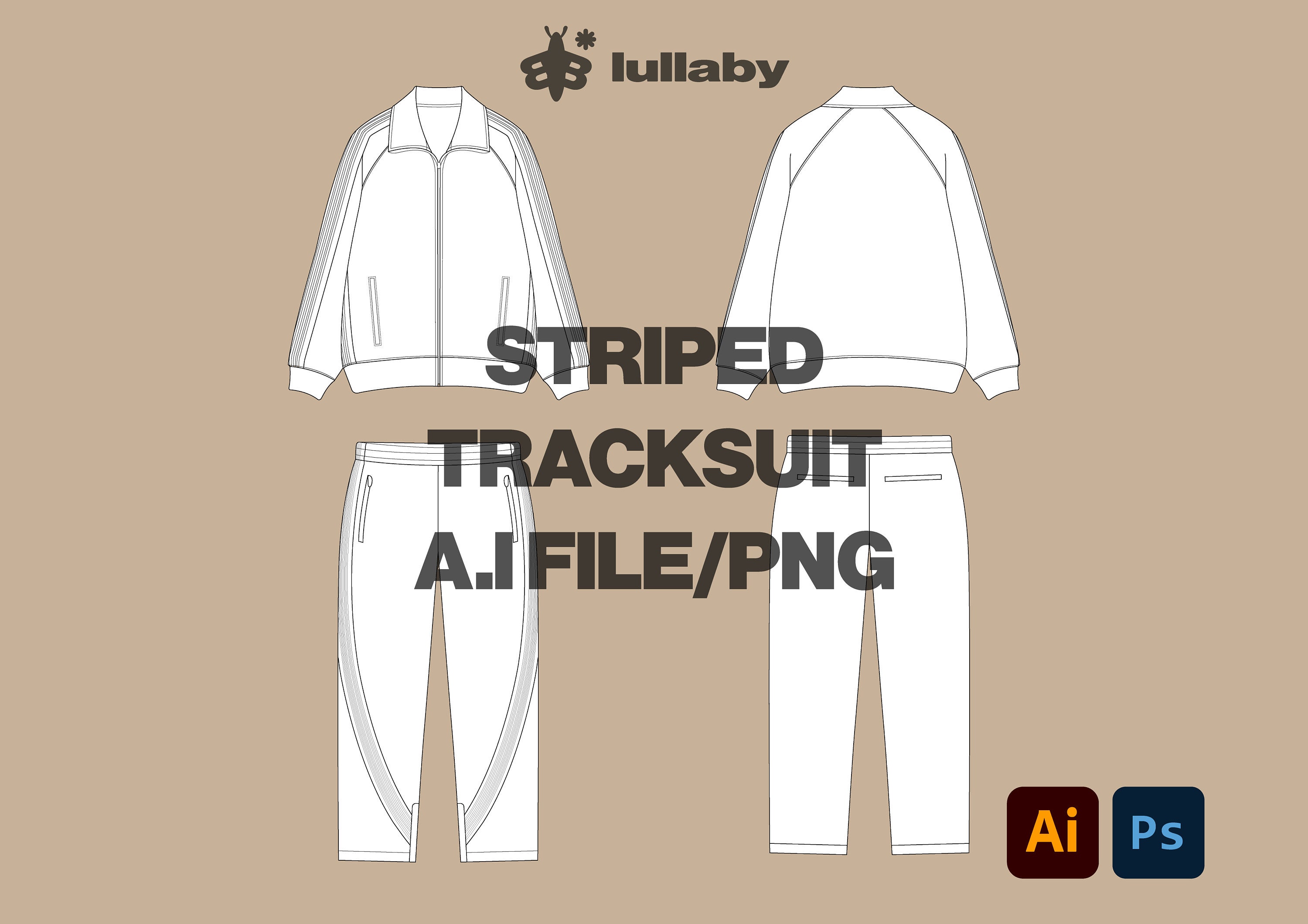 Tracksuit Template Streetwear Vector Jacket Mockup Joggers Vector Tech ...