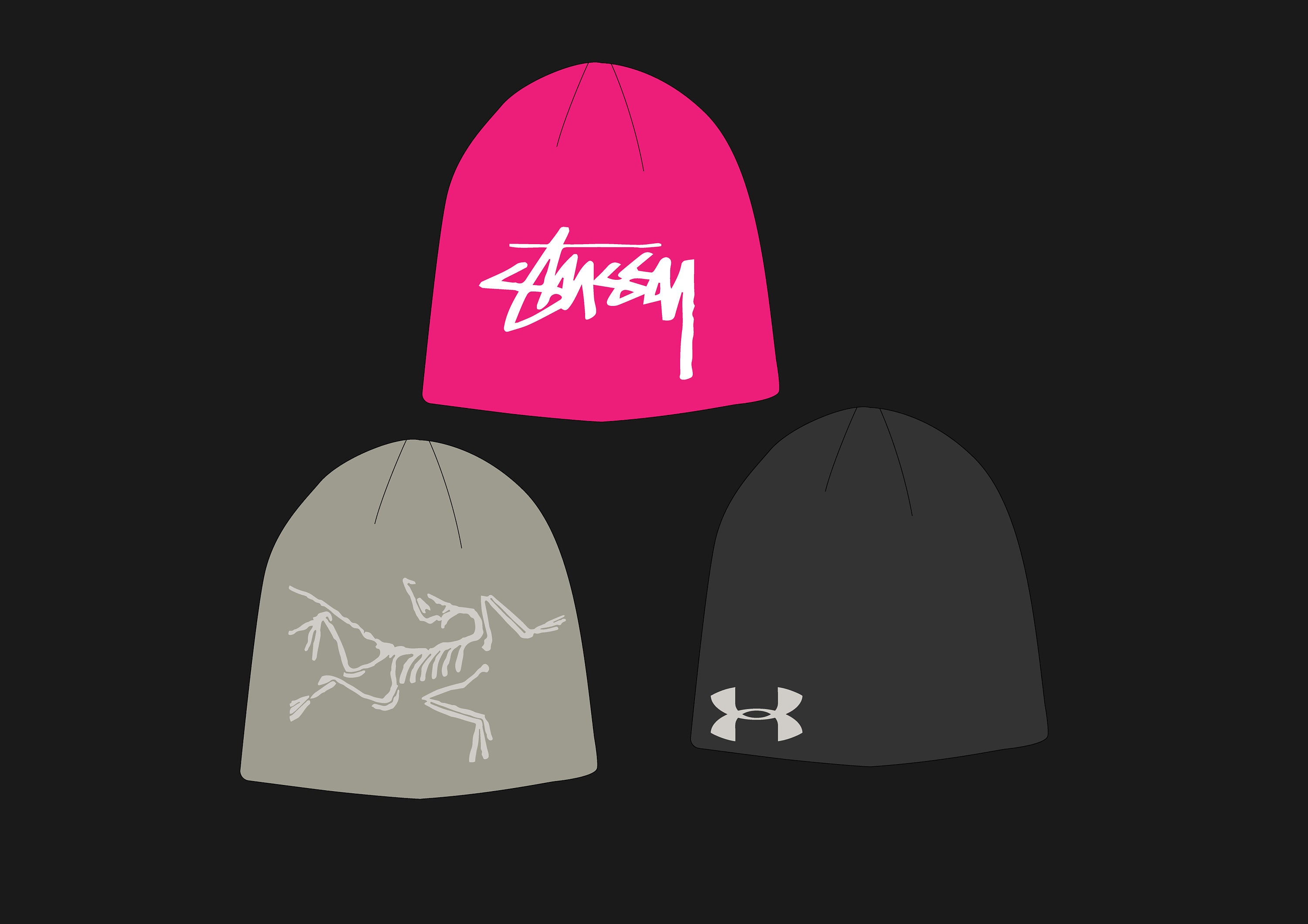 Full Streetwear Fitted Cap Template Beanie Vector Tech Pack - Etsy