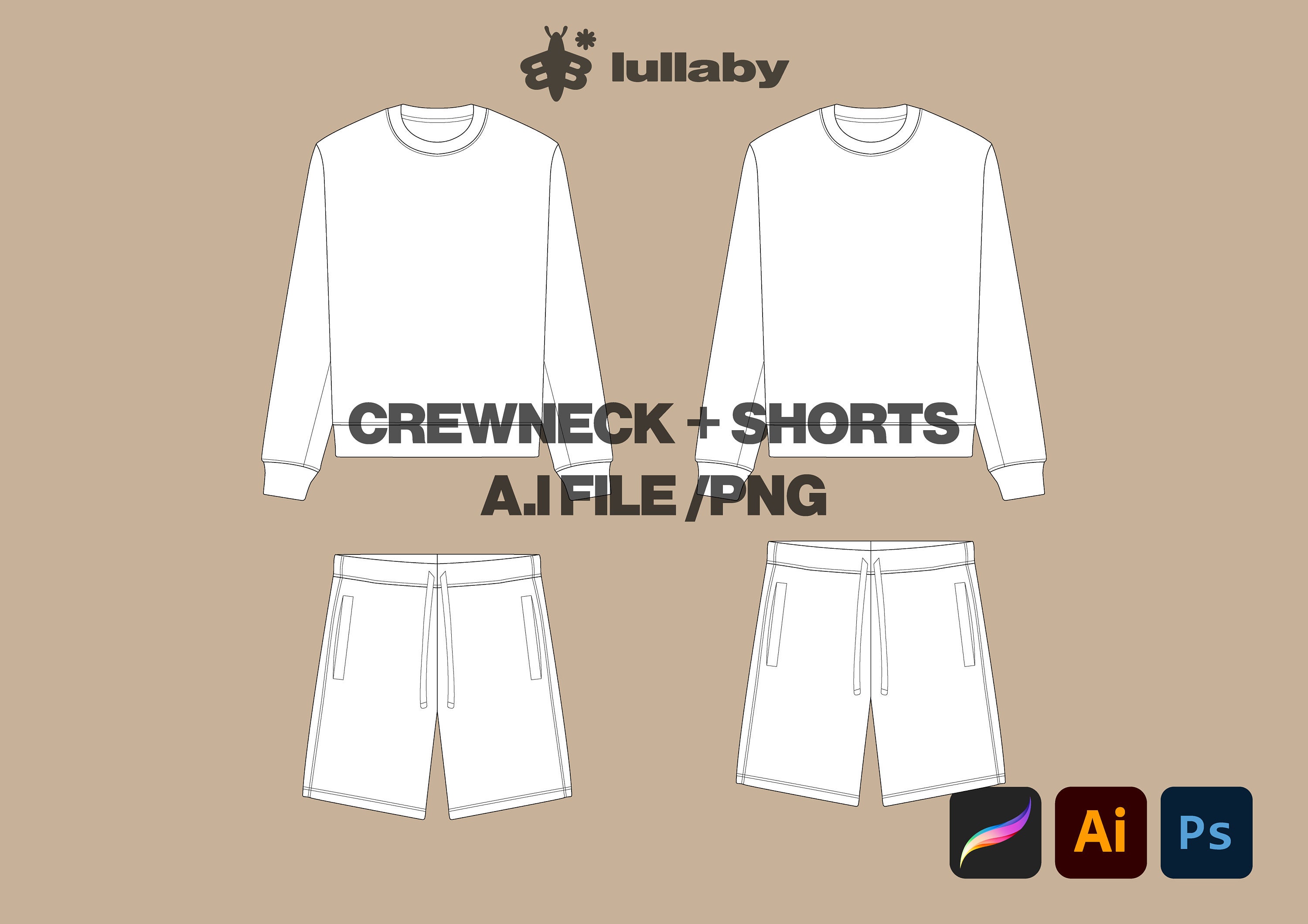 Streetwear Template Shorts Mockup Sweatshirt Tech Pack Streetwear ...