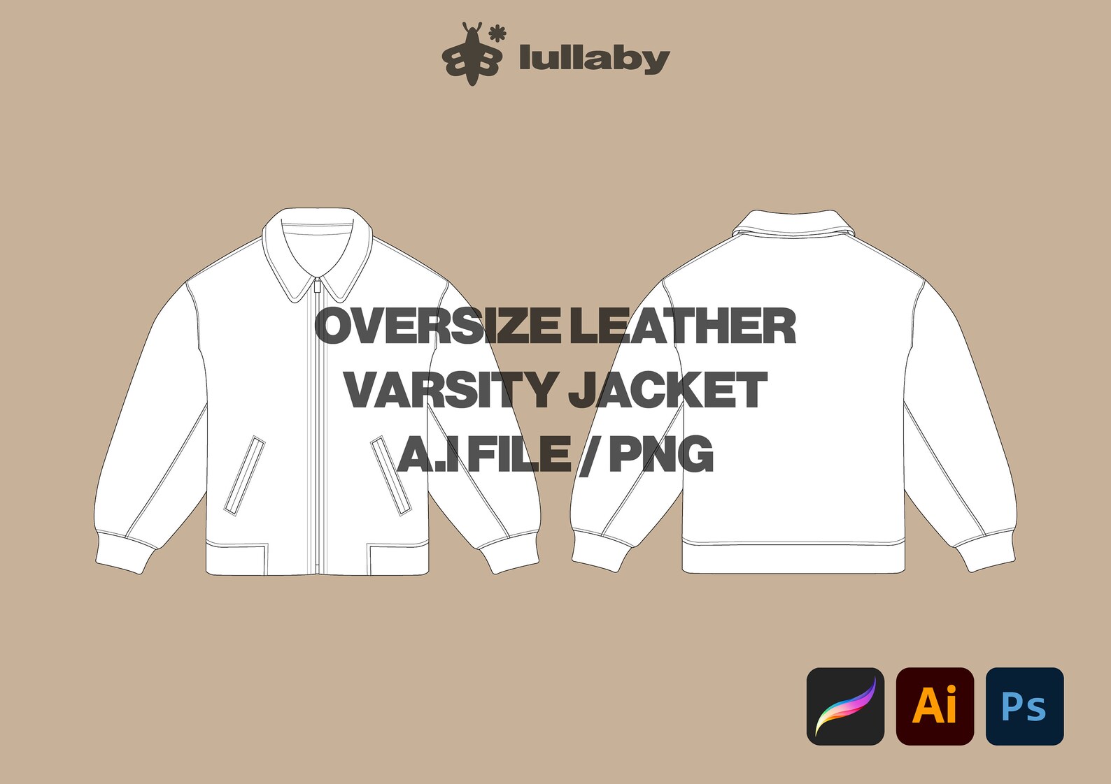 Varsity Jacket Template Streetwear Vector Mockup (Download Now) - Etsy