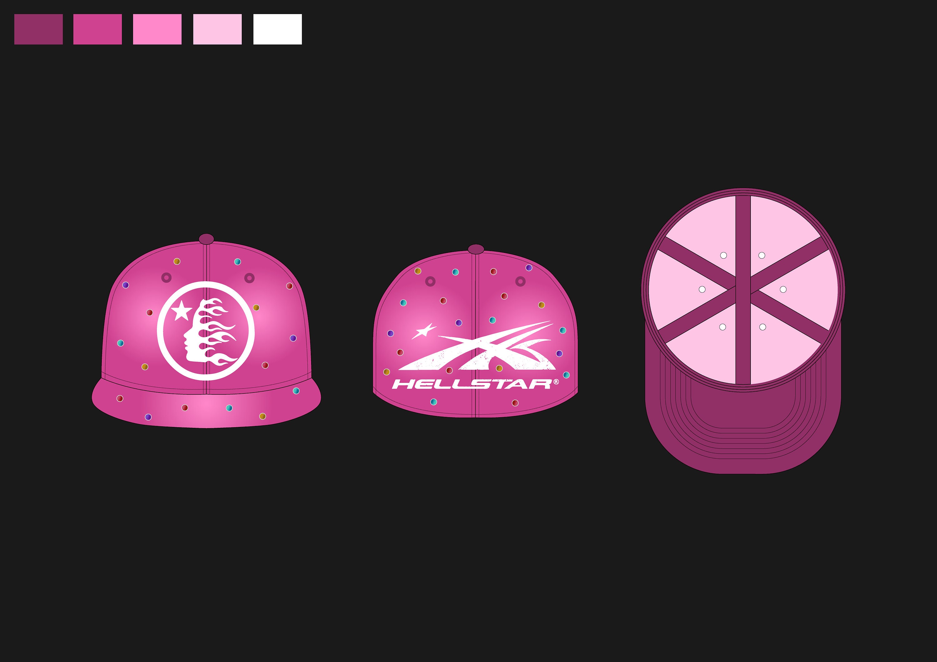 Streetwear Cap Streetwear Vector Cap Tech Pack Fitted Hat Mockup Vector ...