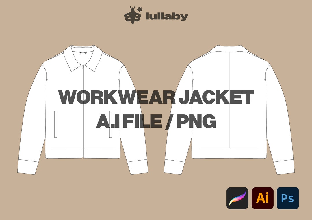 Workwear / Detroit Jacket Streetwear Mockup Vector Adobe Illustrator ...