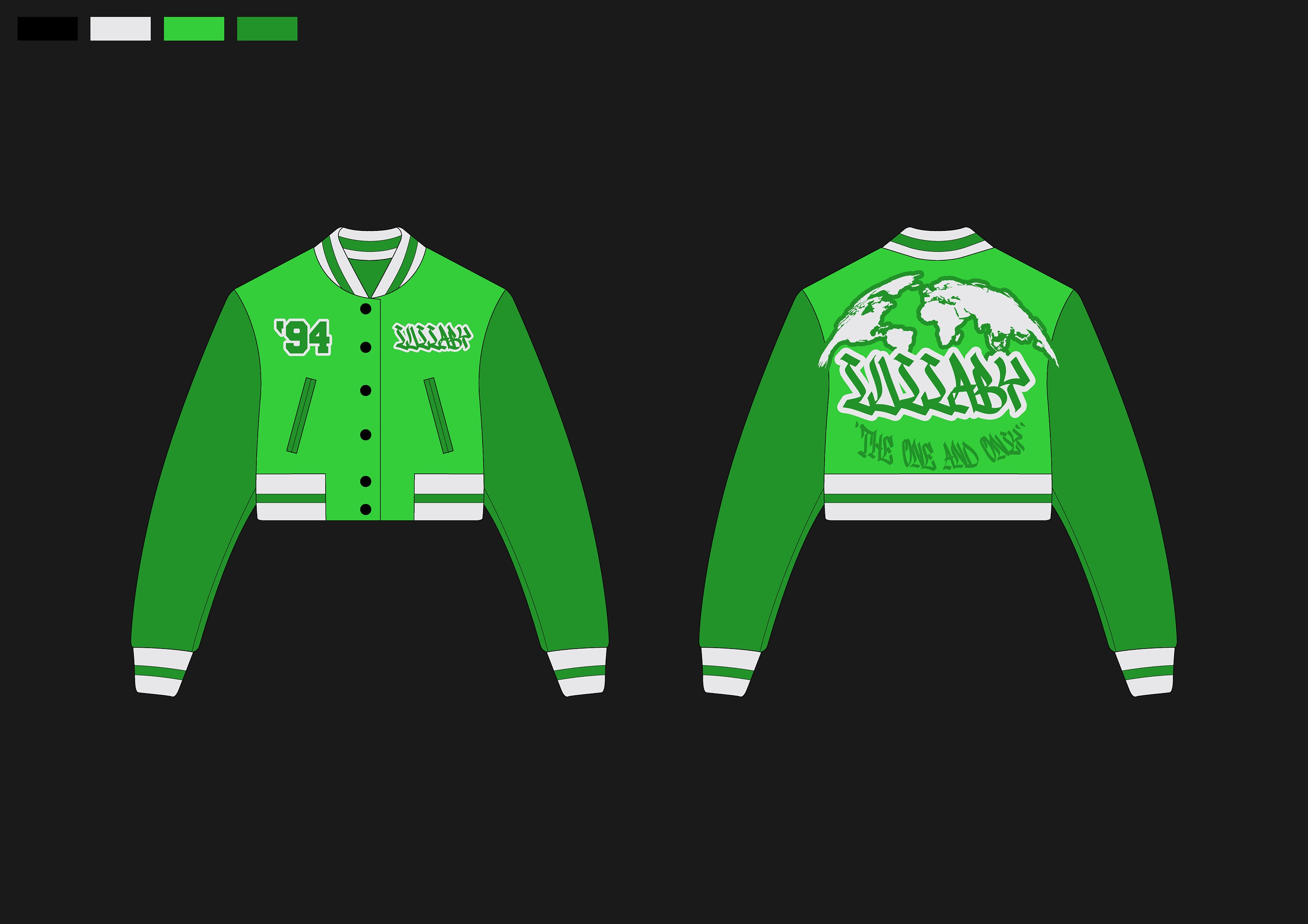 Vector Cropped Varsity Jacket Template Jacket Mockup Illustrator ...