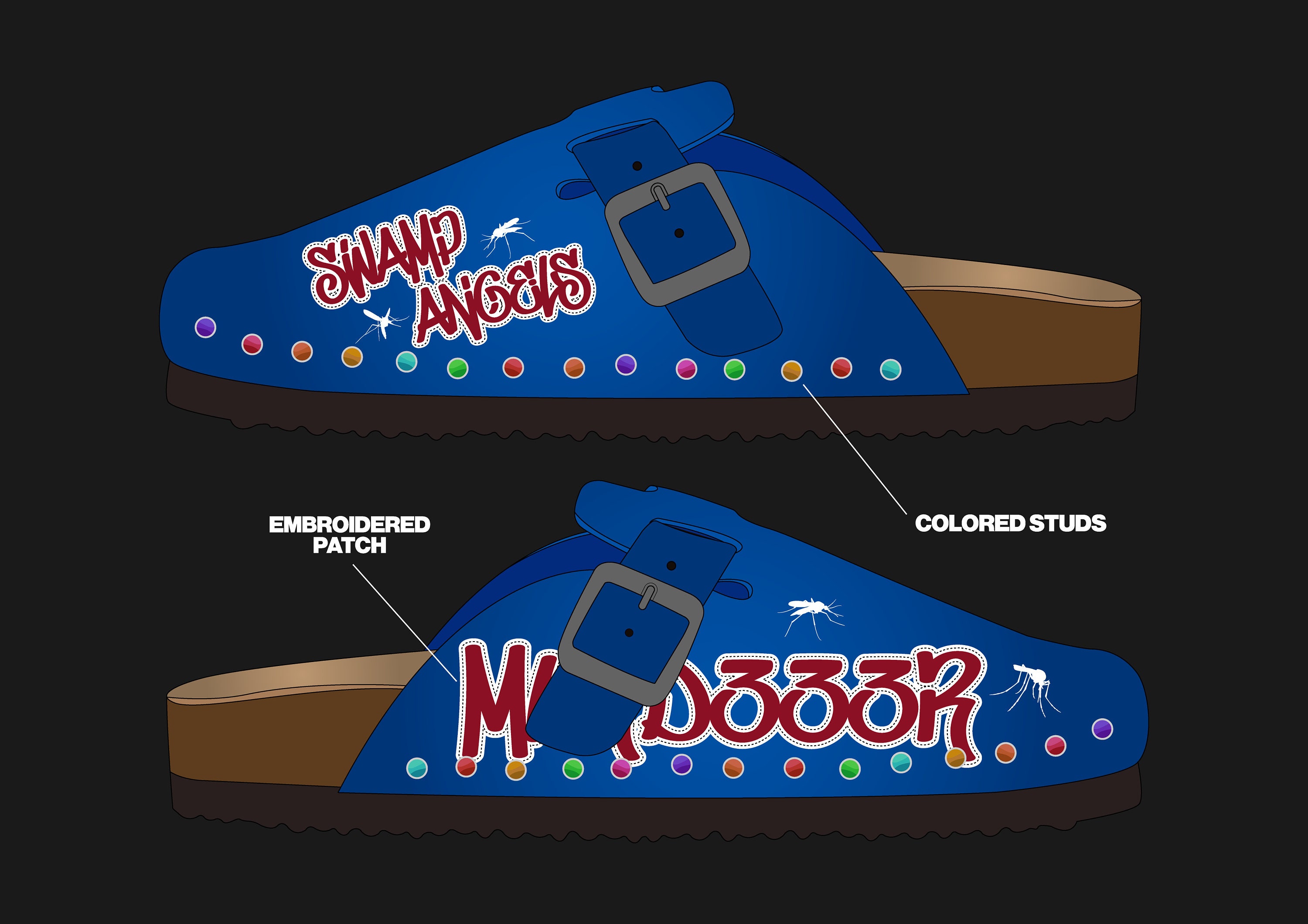 Streetwear Clogs Mockup Template: Vector Tech Pack (illustrator, PNG ...