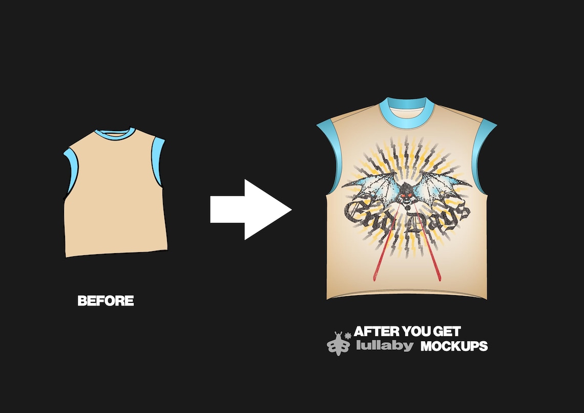 Sleeveless Tee Mockup – Muscle T-shirt Template Tank Top for Procreate ...