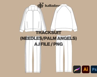 Tracksuits Fashion Flat Templates / Technical Drawings / - Etsy