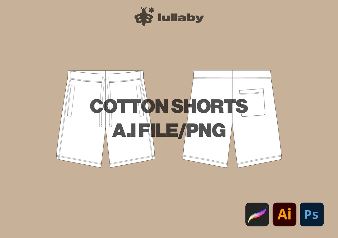 Shorts Template Shorts Tech Pack Streetwear Vector Template Illustrator ...