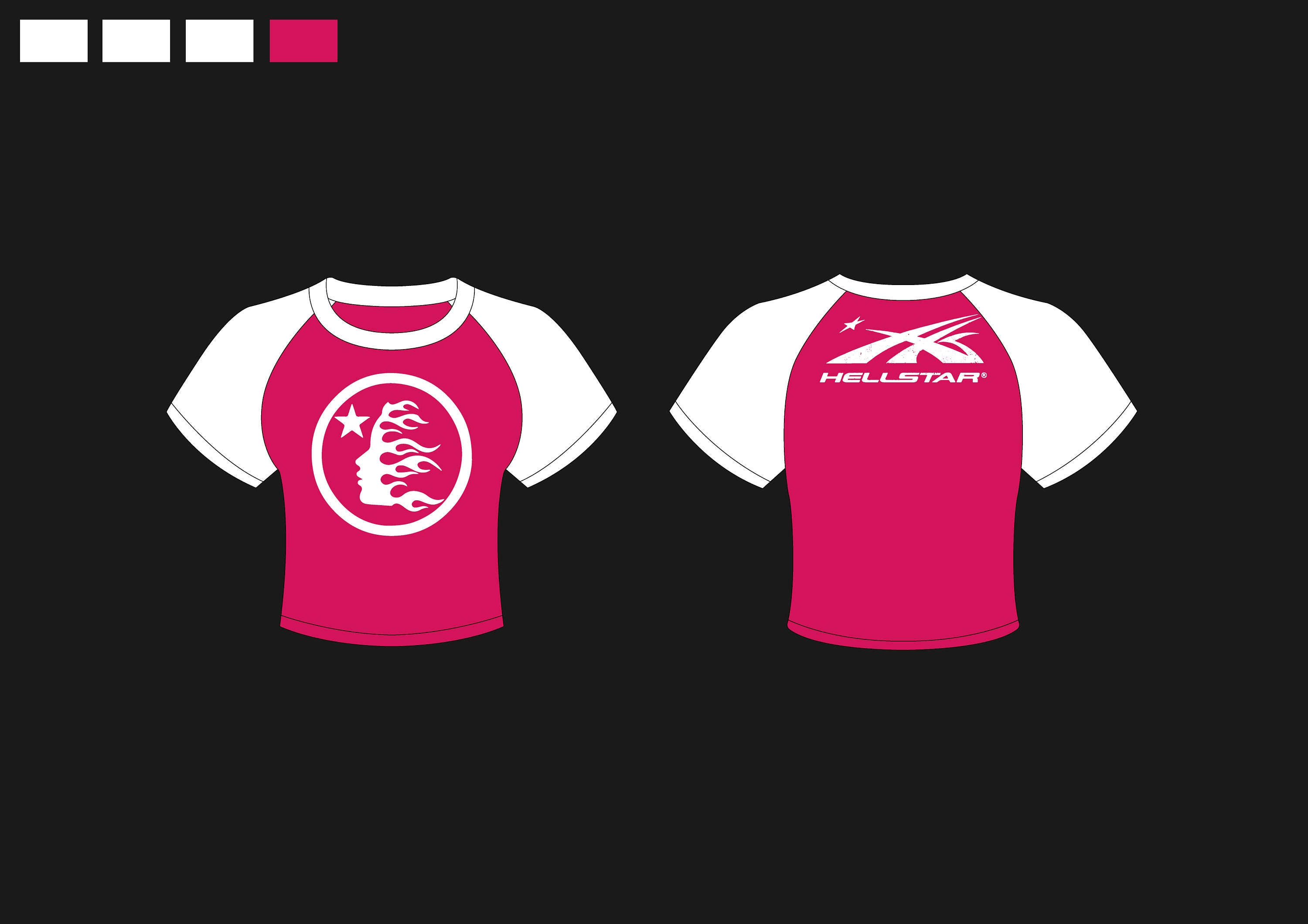 Raglan Crop Tee Women Mockup Vector Tech Pack Illustrator Mockup ...